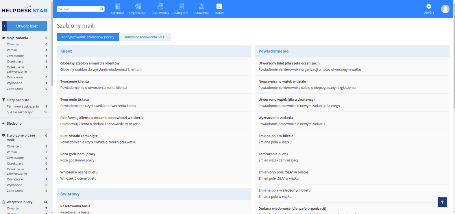 System Help Desk Star: rejestracja zgłoszeń klientów